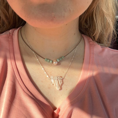 Sparkly Y Necklace With Gemstone, Sterling Silver, 14k Gold Fill, Bezel ...