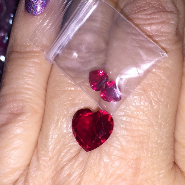Ruby Heart Shape Faceted Gemstone Heart Shaped Cut Blood-red Ruby Gem ...