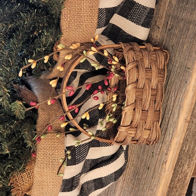 Handmade Basket, Wall Basket, Flower Basket,primitive Decor, Farmhouse ...