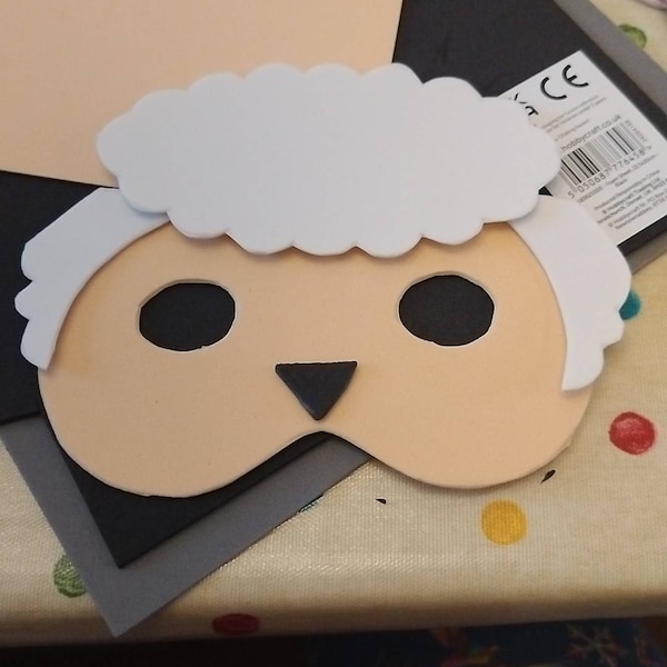 Sheep Paper Mask Kids Costume, Farm Animal, Sheep Party Mask, Sheep ...