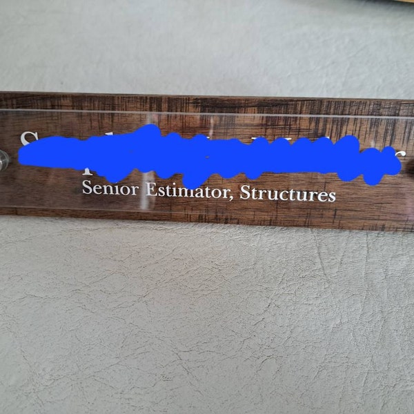 Rustic Desk Name Plate. Made Exclusively by Garo Signs. Size 10" X 2.5 ...