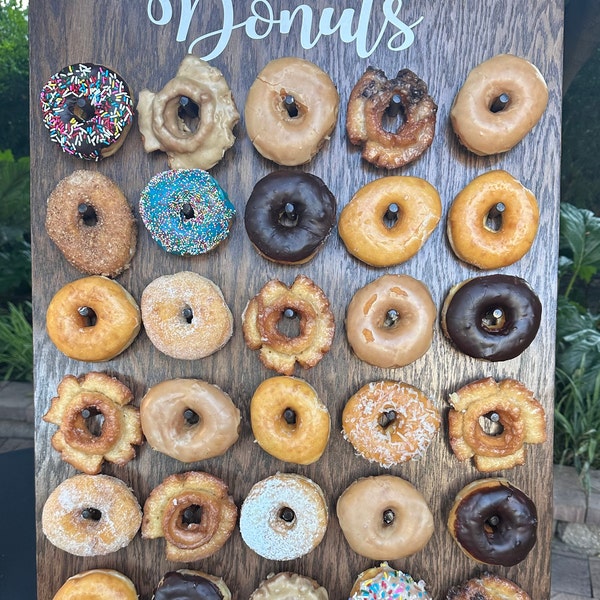 Rustic Donut Wall Stand: Dessert Table Display, Holds 30/60 Doughnuts ...