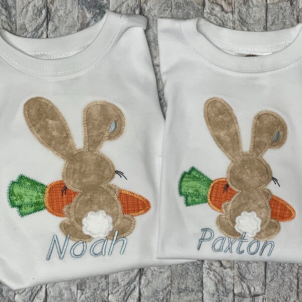 Bunny Backside, Zigzag Stitch, Applique Design, Machine Embroidery, Instant Download, Easter ...
