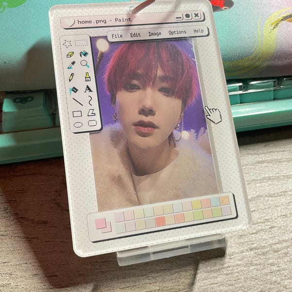 Early 2000s Microsoft Paint Acrylic Photocard Holder (pink Version) - Etsy