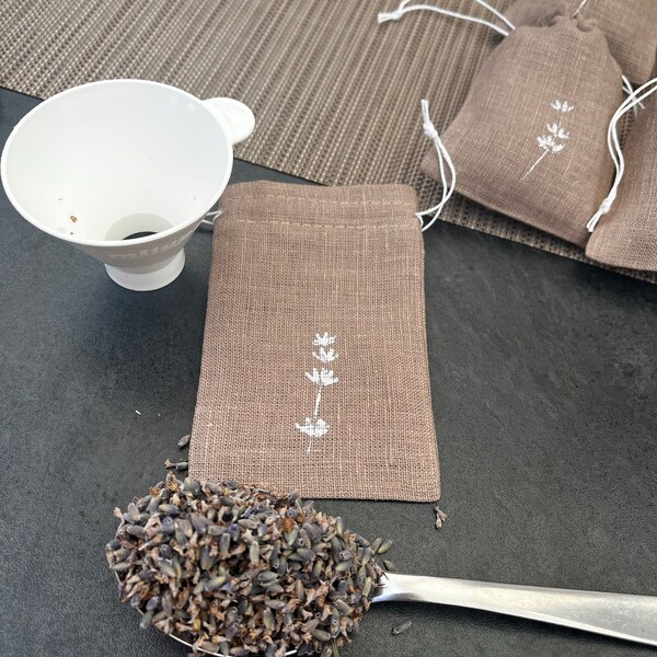 20/25 Empty Linen Sachets, Bag for Lavender, Nature Inspired Gift Pouch ...
