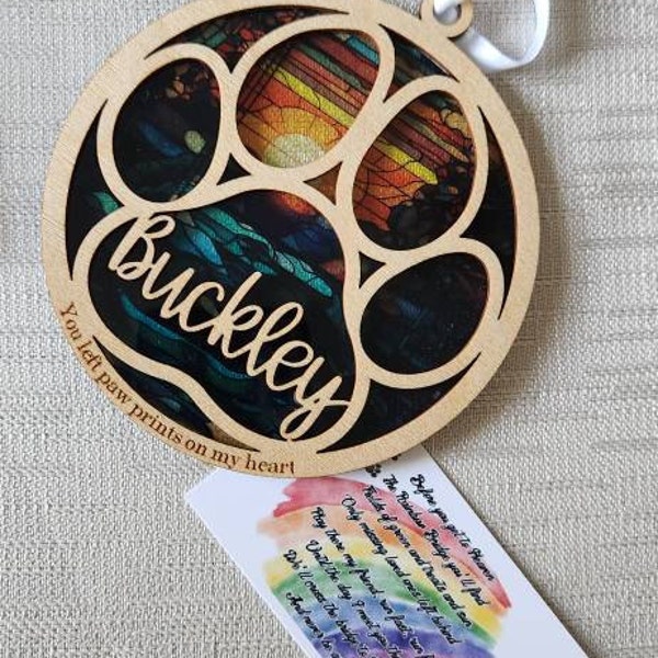 Sun Catcher Sympathy Gift, Poem Card Memorial Suncatcher, Sympathy Gift ...