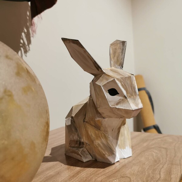 Rabbit Paper Model , Bunny Paper Model ,papercraft , DIY , Low Poly ...