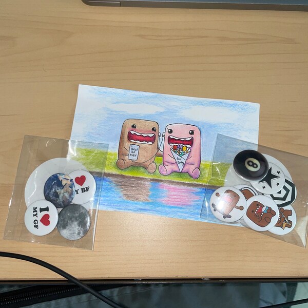 Domo Pins! | 4 Piece 1 Inch Button Pin Set | Comes With Freebies! - Etsy