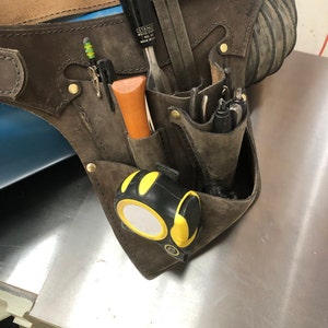 Long Leather Hammer Loop With Pockets for Box Knife and - Etsy