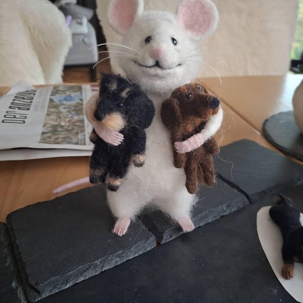 Made to Order! Sculpture Rat Felted Rat Gift for Christmas Gift for ...