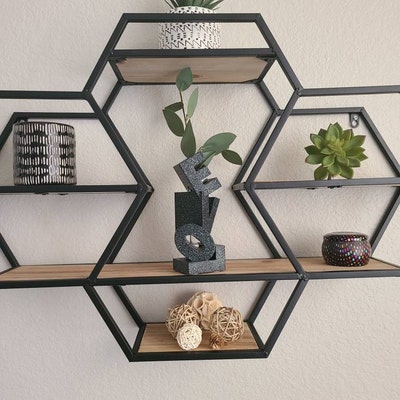 Large 10in 25cm Granite Stone Look Vase Black Grey White Vase Geometric ...