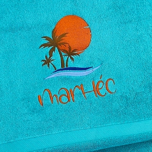 Sunset Summer Beach Machine Embroidery Design File 4 Sizes, Palm Tree ...