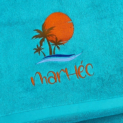 Sunset Summer Beach Machine Embroidery Design File 4 Sizes, Palm Tree ...