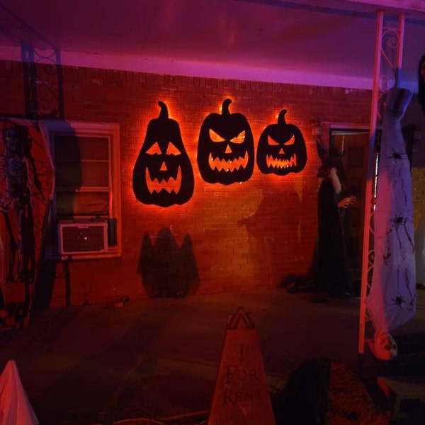 Three 2.11ft Jack-o-lanterns or Pumpkins Template When Made. Printable ...