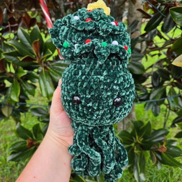 Christmas Squid CROCHET PATTERN, Christmas Tree Amigurumi Octopus ...