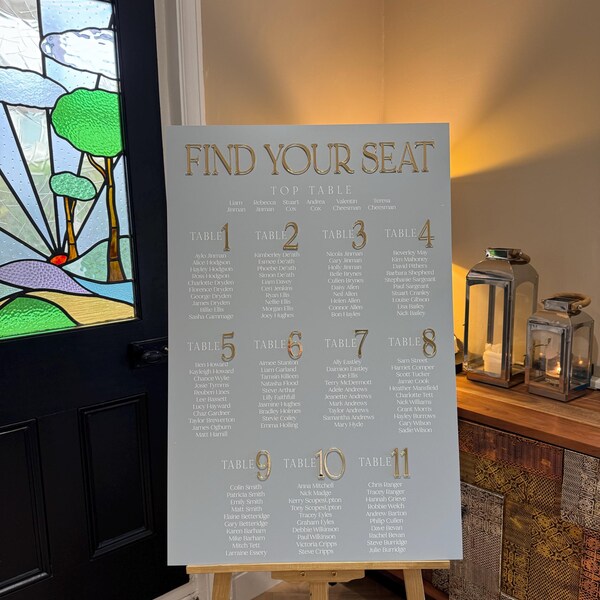 Seating Plan 60x90cm ( up to 15 Tables ), Seating Chart, Acrylic ...