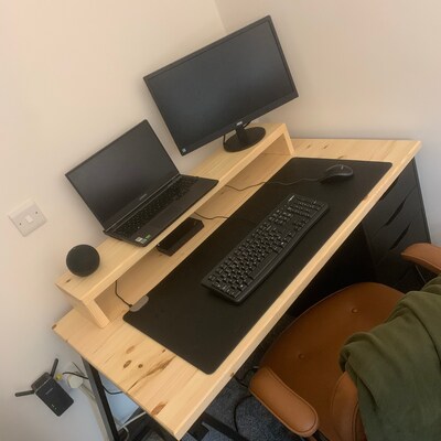 Rowlands Rustic Hand Built Monitor Shelf Stand - Etsy UK