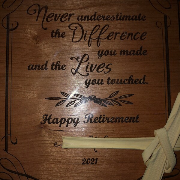 Personalized Retirement Wood Plaque, Beautiful Cherry Wood , Happy ...