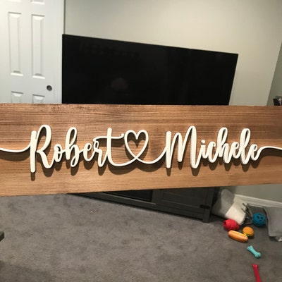 Personalized 3D Wedding Sign, Custom Wooden Sign, Anniversary Gift ...
