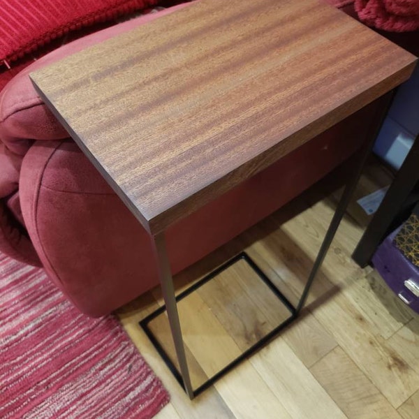 Sofa Side Table Made to Fit Your Sofa | Oak & Steel Over Arm Table ...