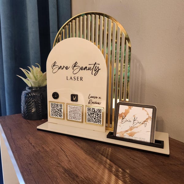 The Round Acrylic Modern QR Sign Freestanding Code Instagram Acrylic ...