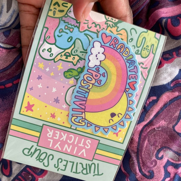 Positivity Sticker, Cute Vinyl Stickers for Laptops, Car Decals ...