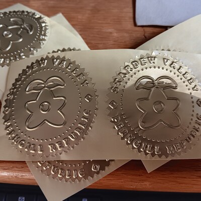 Gold Foil NEW 2 Adhesive Backed Blank Gold Foil Embossing Seals Box of ...