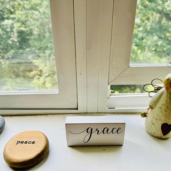 Mini Wood Sign, Hope Simple Cursive Sign, Tiered Tray Sign, Farmhouse ...