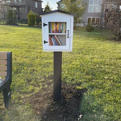 LITTLE FREE LIBRARY® Two Story Gable With Official Charter Sign & World ...