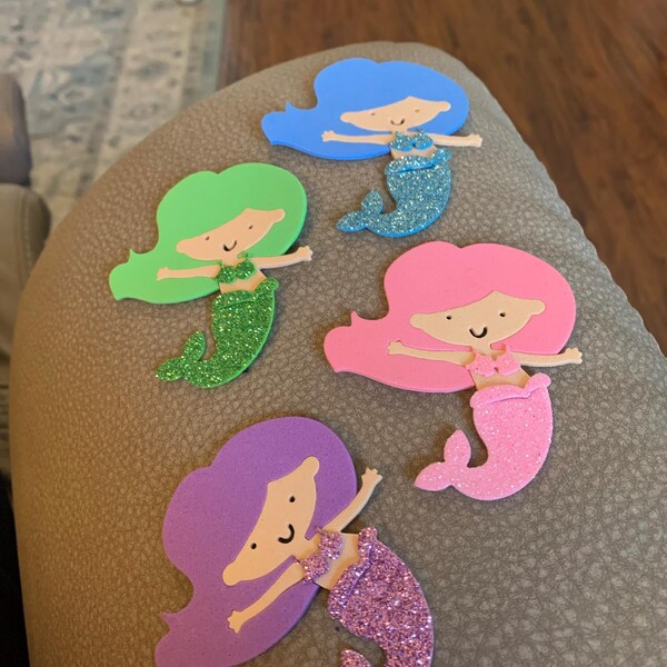 Glitter Mermaid Toppers - Mermaid Embellishments for Crafting Foam ...