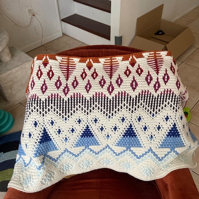 Berber Afghan Overlay Mosaic Crochet PATTERN ONLY Digital - Etsy