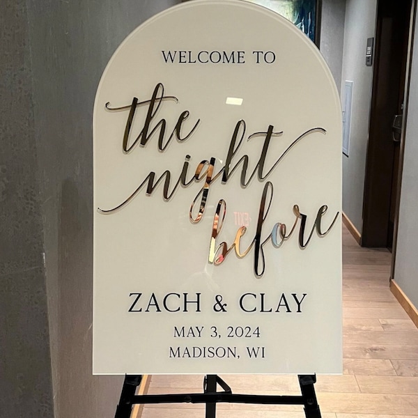 ARCH the Night Before 3D Welcome Sign | Rehearsal Dinner Acrylic ...