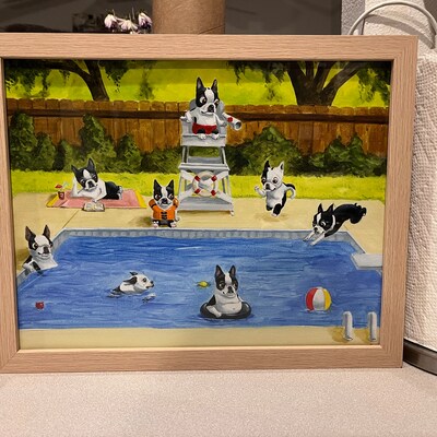 The American Lady Boston Terrier Art Print by Brian Rubenacker, Boston ...