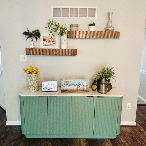 Custom Rounded Fluted Floating Shelf - Etsy