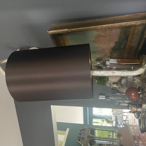 Chocolate Brown Satin Drum Lampshade Satin-chocolate Lamp Shade ...