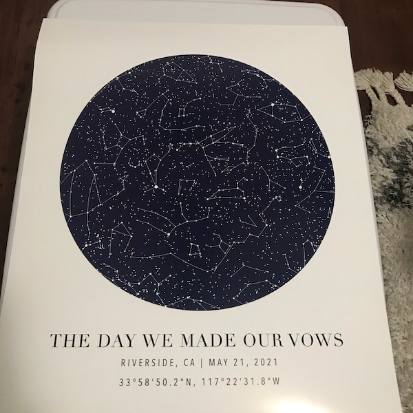 DIGITAL DOWNLOAD - Custom Star Map, Constellation Chart, Map of the ...