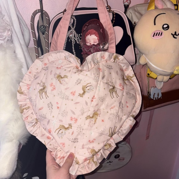 Heart Bag PDF Sewing Pattern | Love Heart Ruffle Tote Bag | Instant ...