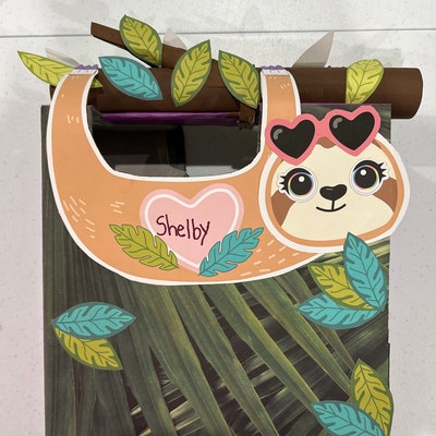 Sloth Printable Box Kit DIY Valentine Box Decor Kit for Valentine's Day ...