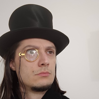 Real Monocle Golden With Cord, No Amplification / Prescription - Etsy