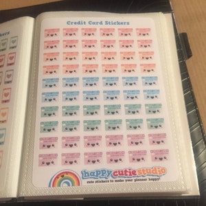 60 Cute Credit Card Planner Stickers | Etsy