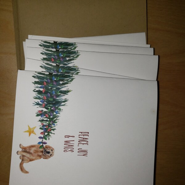Dog Christmas Cards, Holiday Card Set, Dogs, Dog Stationery, Dog Cards ...
