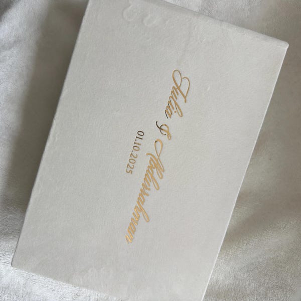 Linen Wedding Photo Album - Modern Wedding Gift, Anniversary Scrapbook ...