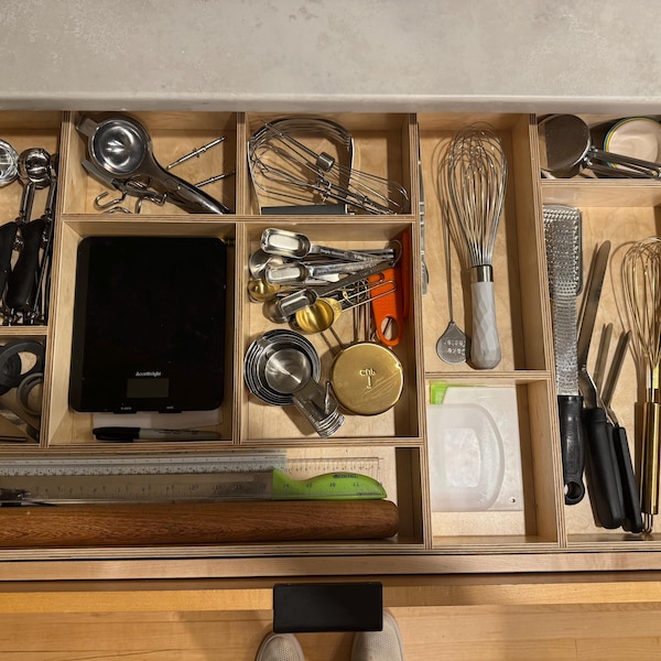 Custom Kitchen Drawer Organizer for Utensils - Organizer for Silverware ...