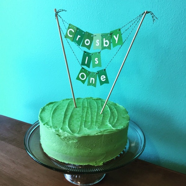 Cake Bunting, green, Happy Birthday, Cake Topper, Paper Cake Banner - Etsy