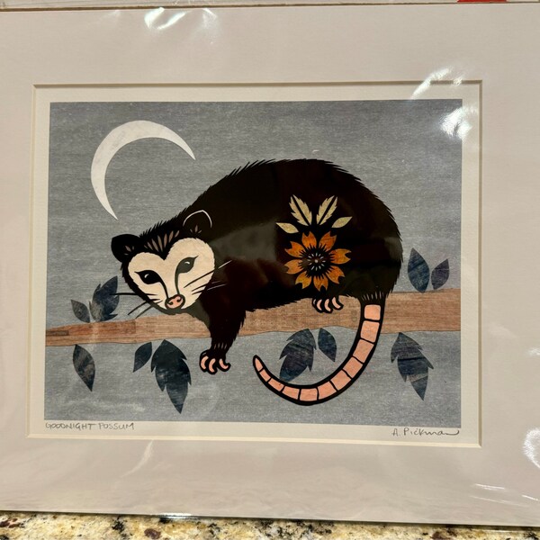 Goodnight Possum - 8 X 10 Inch Cut Paper Art Print - Etsy