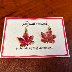 Mini MAPLE LEAF Necklace.gold Chain. Hand Painted in Autumn Colors ...