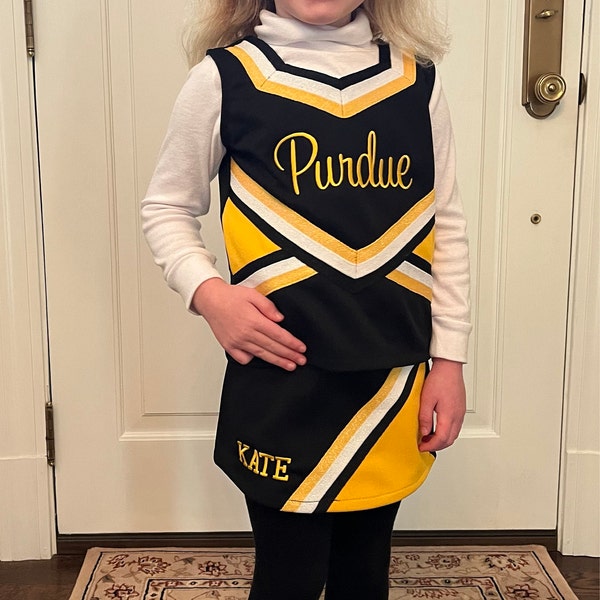 Yellow & Black Cheer Uniform, Customized Cheerleading Uniform, Girls ...
