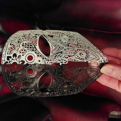 Men's Black and White Masquerade Metal Mask - Etsy