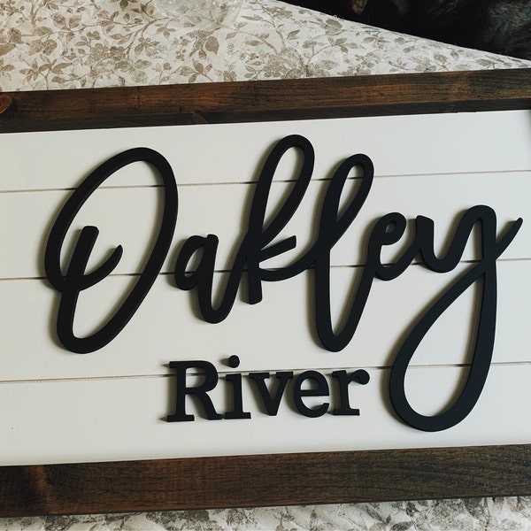 Personalized Wooden Nursery Name Sign, 3D Crib Name, Framed Wall Name ...
