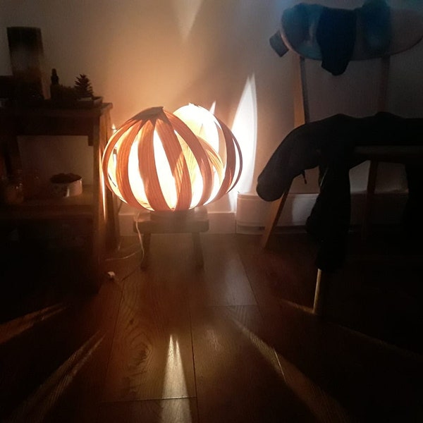 Large Floral Short Hair and Unique Handmade Suspension Lamp Wood Lamp ...